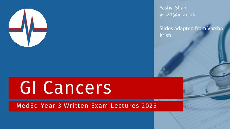 Slide deck for GI Cancers | Content | MedAll