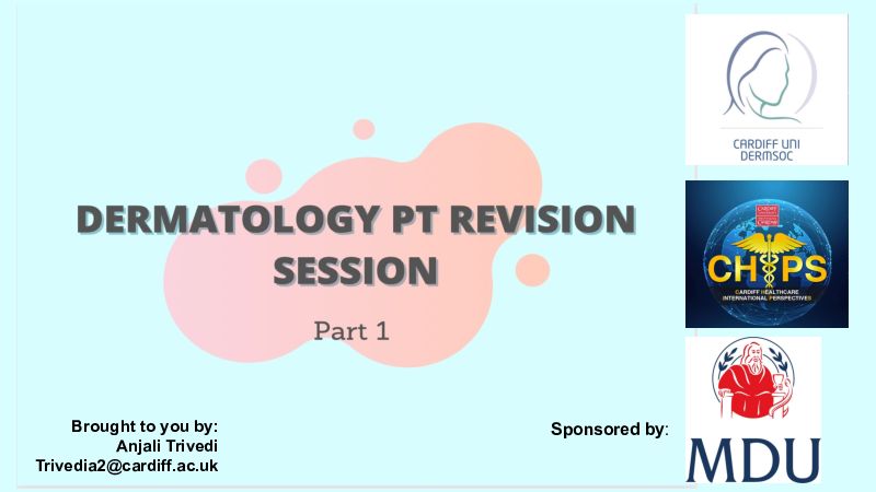 PT Secrets : Dermatology (Part 1) Presentation Slides | Content | MedAll