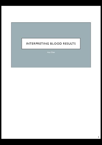 Interpreting bloods results | Content | MedAll