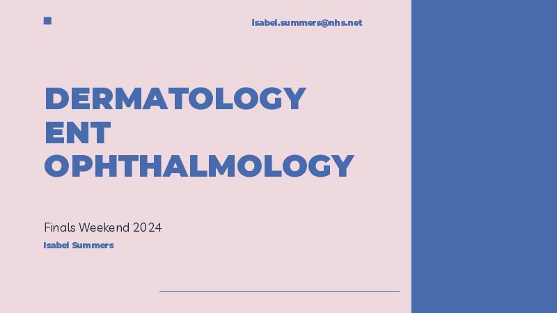 ENT, Dermatology & Ophthalmology | Content | MedAll