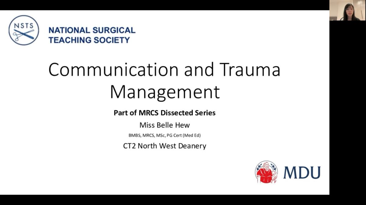 MRCS Dissected: Communication Trauma Management | Content | MedAll