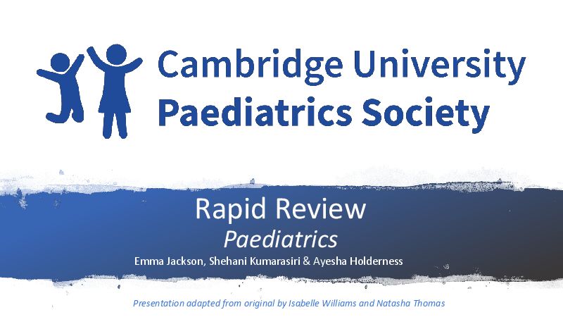 Rapid Review - Paeds | Content | MedAll