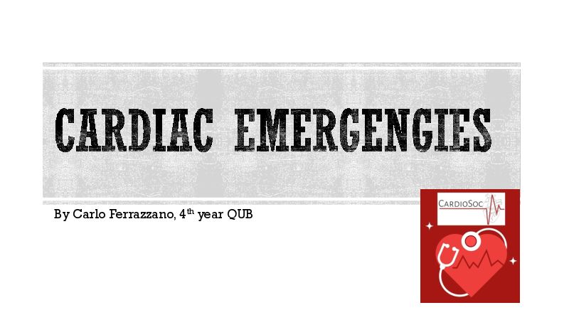 Cardiac Emergencies | Content | MedAll
