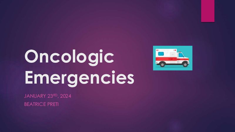 Oncologic Emergencies | Content | MedAll