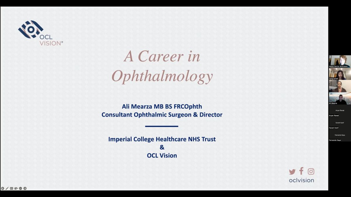 Recorded: A Career in Ophthalmology with Mr Ali Mearza | Content | MedAll