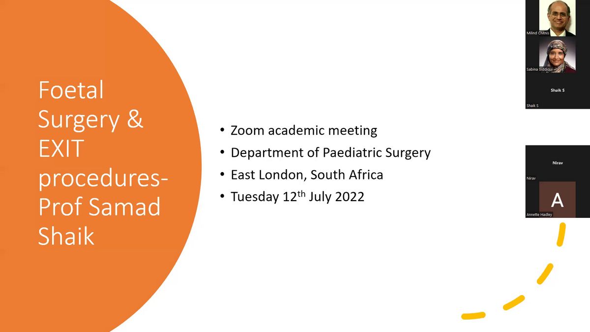 "Foetal Surgery & EXIT procedures- Part 1" by Prof Samad Shaik, Durban ...